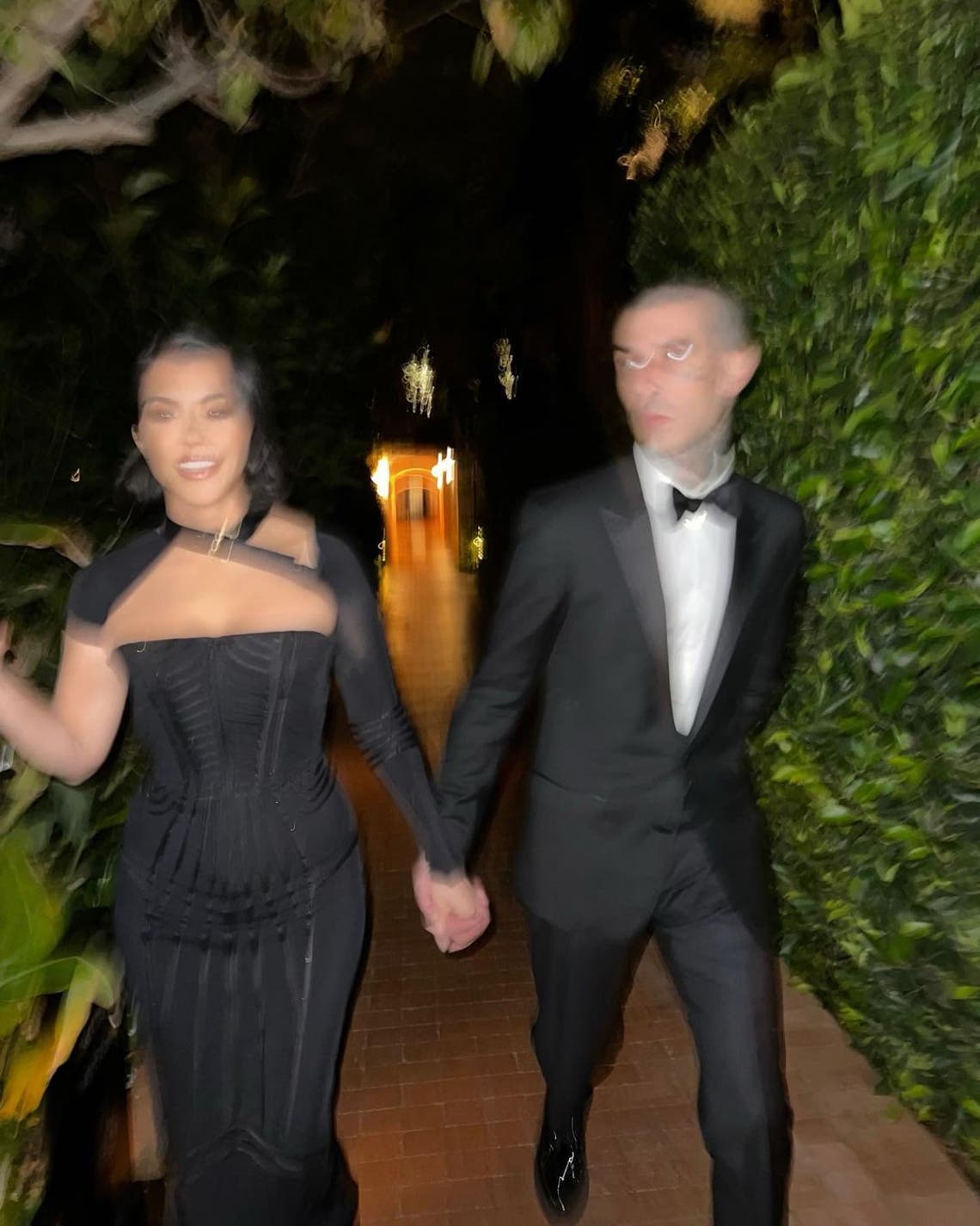 Khloe, Kourtney and Travis Go Glam for Simon Huck's Wedding