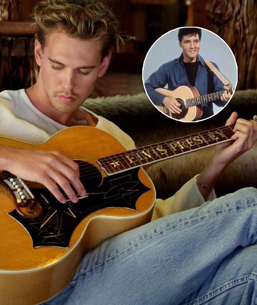 The Presley Family Lets Austin Butler Play Elvis' Guitar At Gracela...
